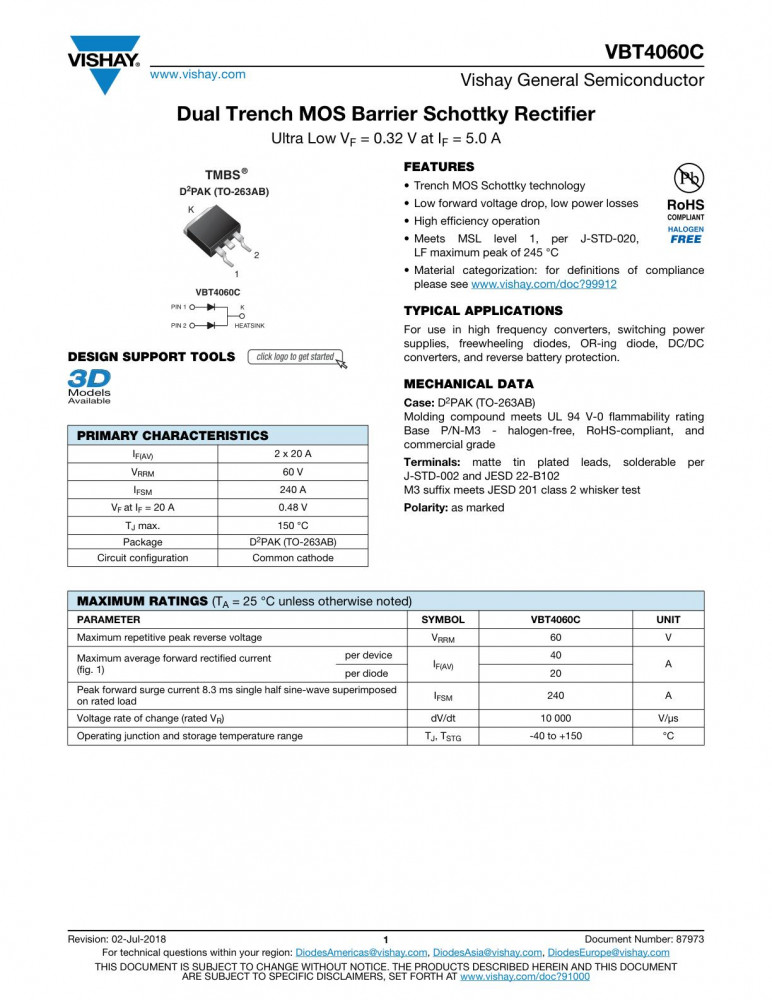 VBT4060C technical document page 1