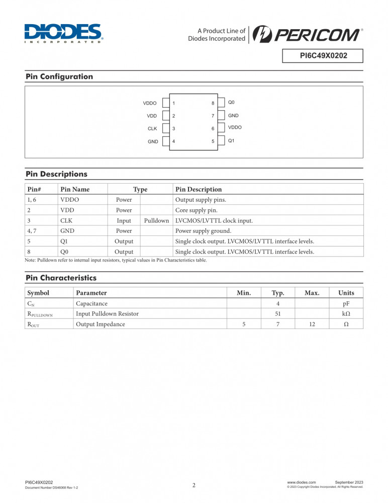 PI6C49X0202 datasheet page 2
