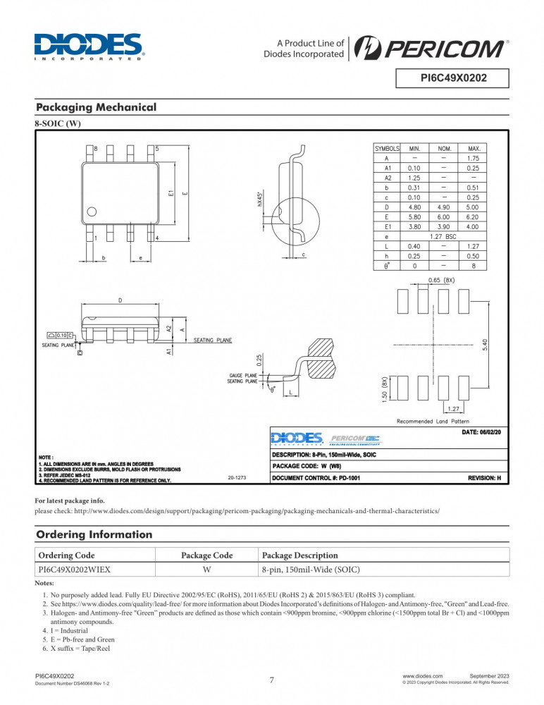 PI6C49X0202 datasheet page 7