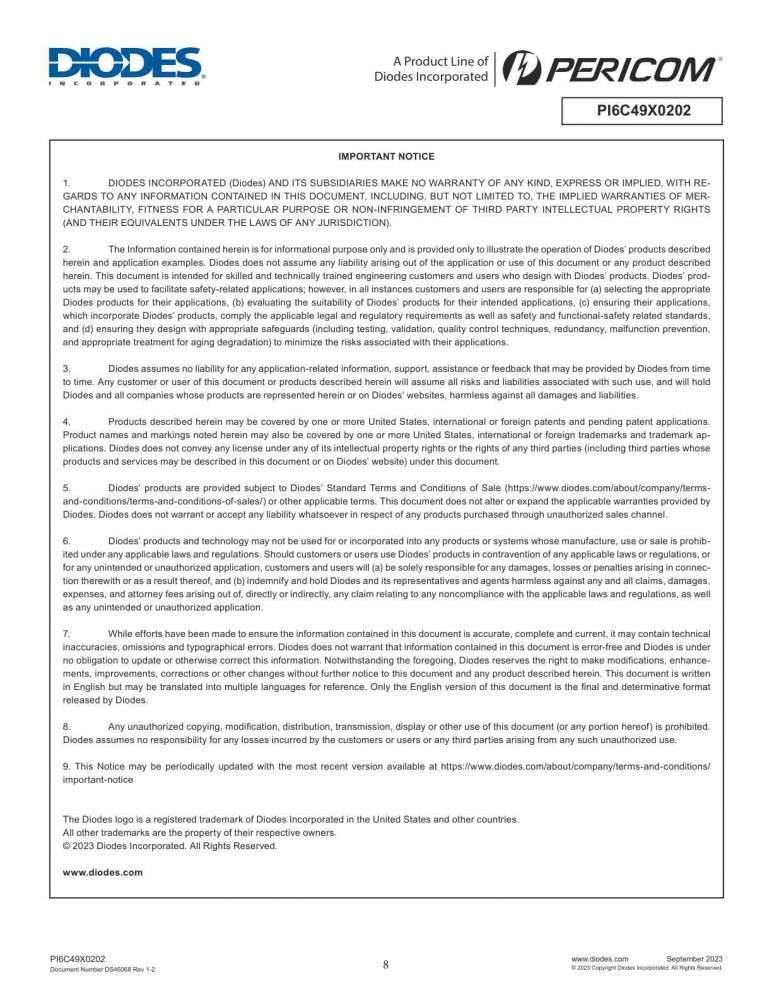 PI6C49X0202 datasheet page 8