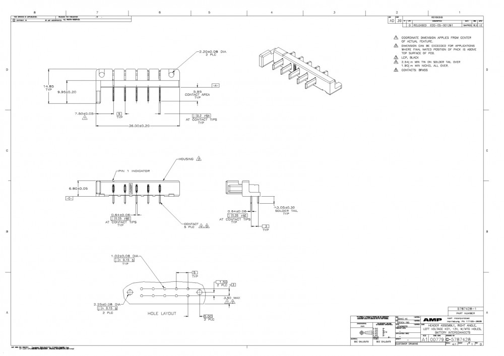 TE Connectivity 5787428-1 technical drawing preview