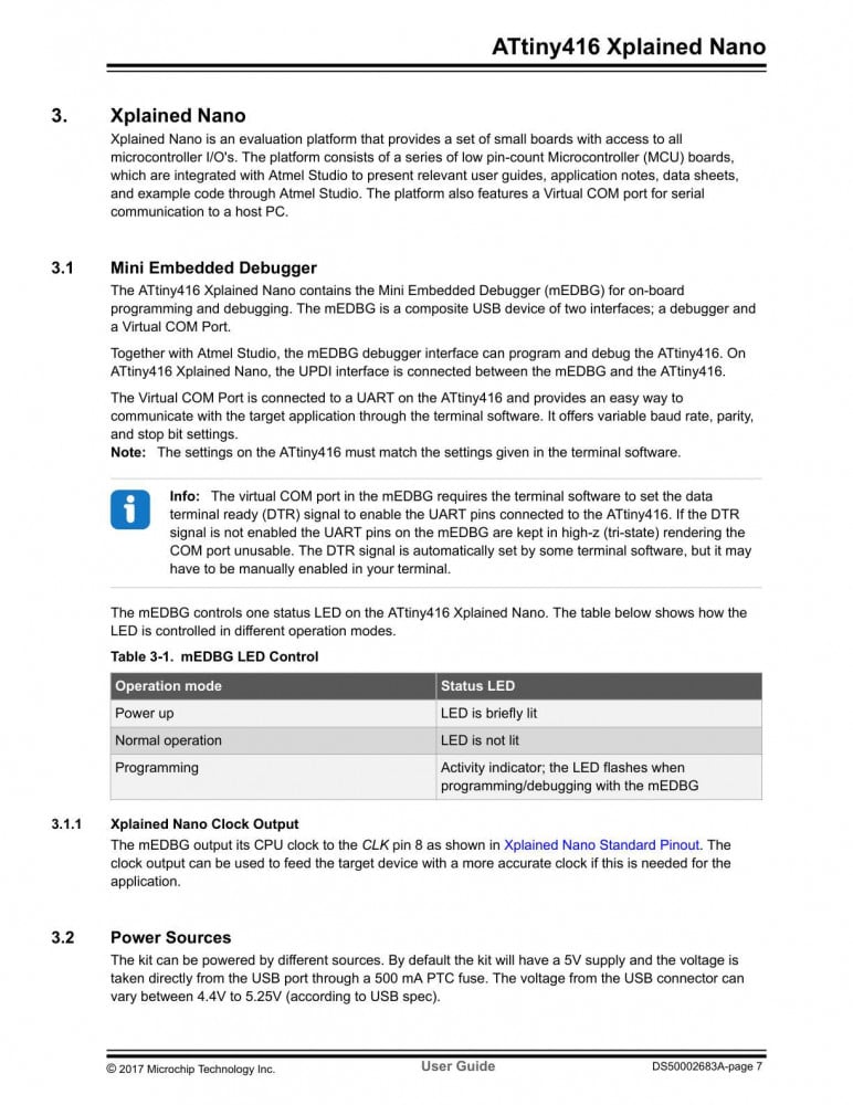 ATtiny416 Xplained Nano document page 7