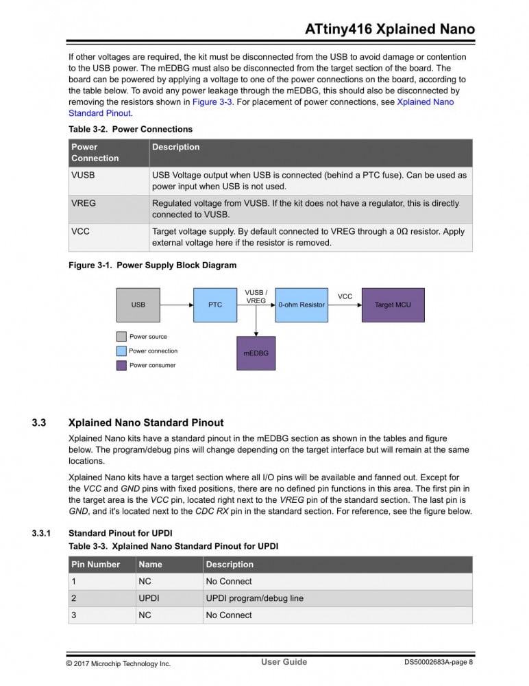 ATtiny416 Xplained Nano document page 8