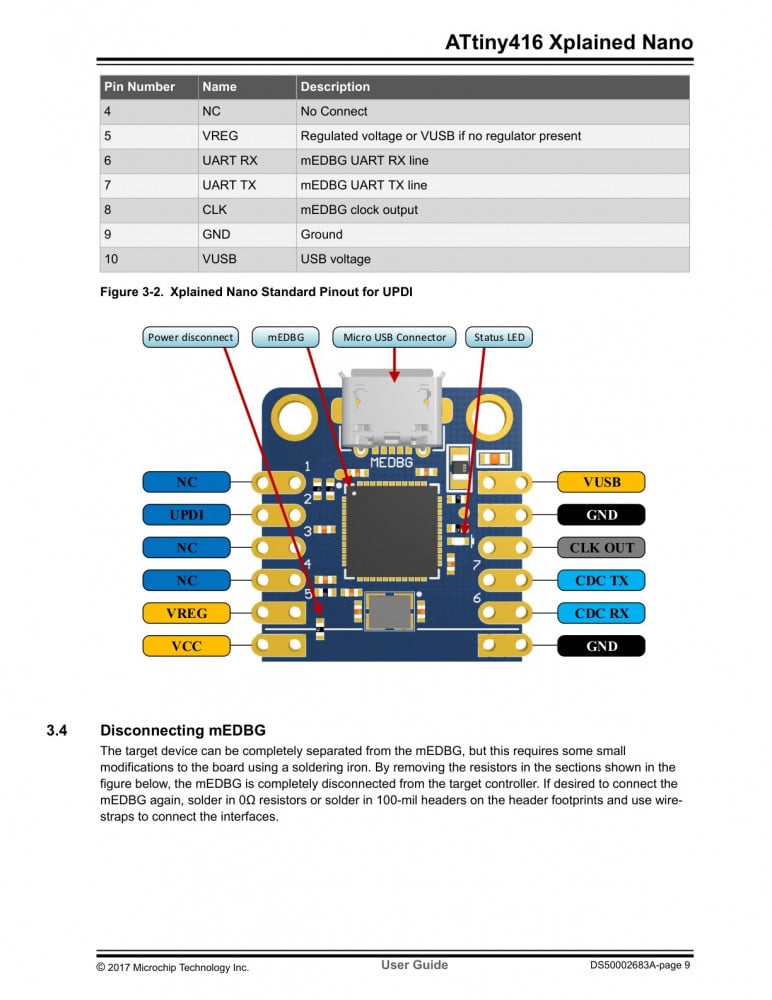ATtiny416 Xplained Nano document page 9