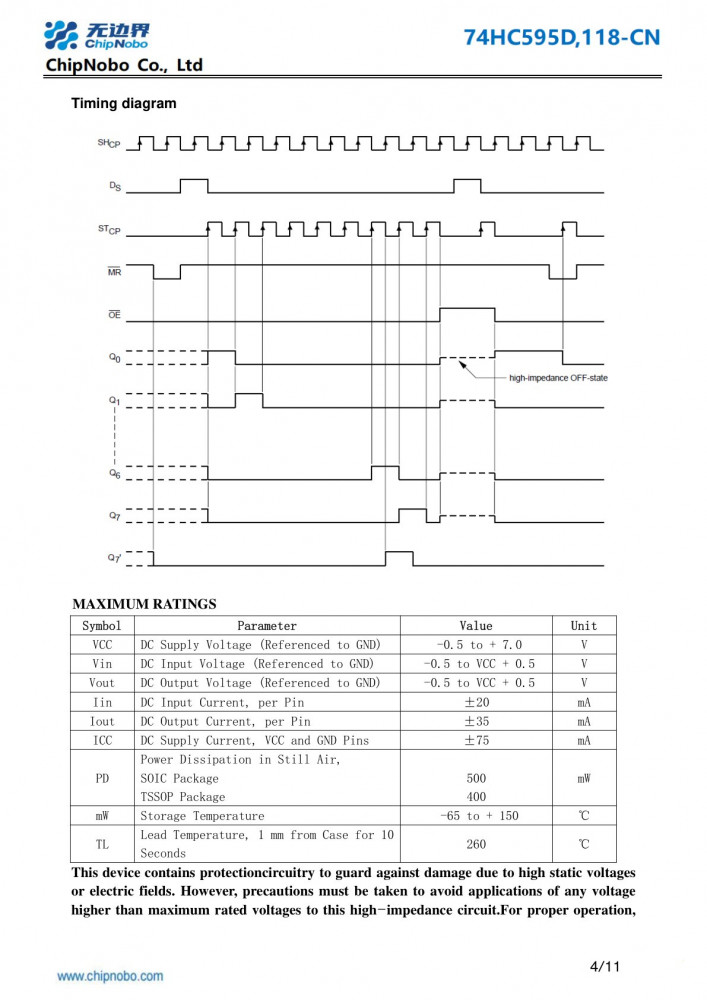 74HC595D,118-CN datasheet page 4