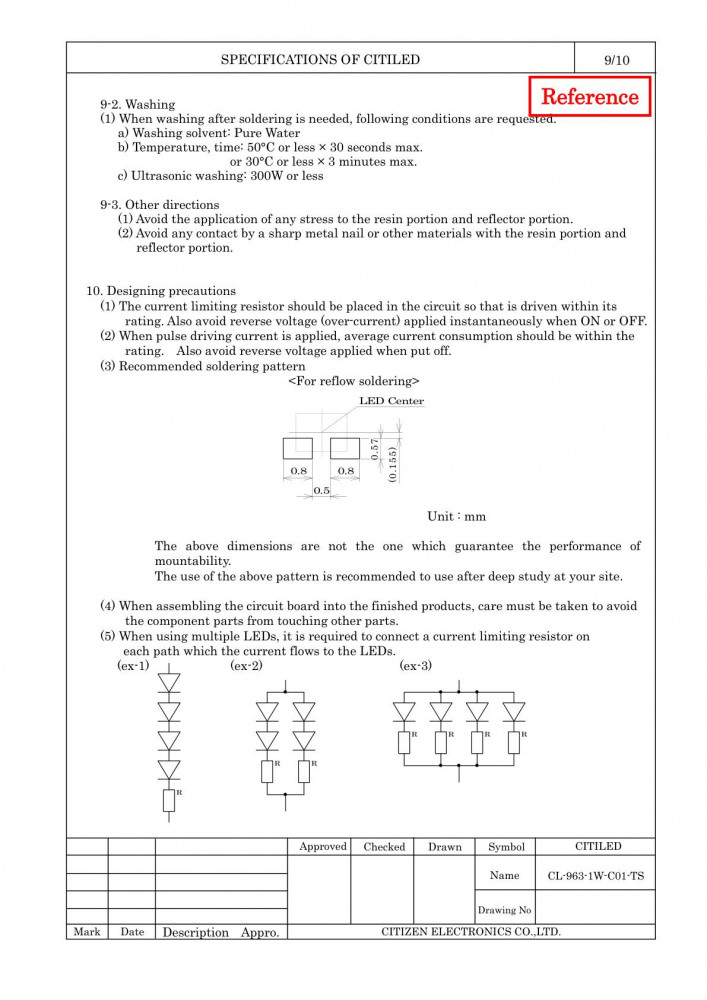 CL-963-1W-C01-TS datasheet page 9