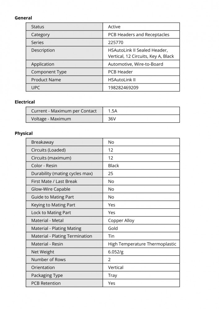 Technical document image 2 for MOLEX 2257702116