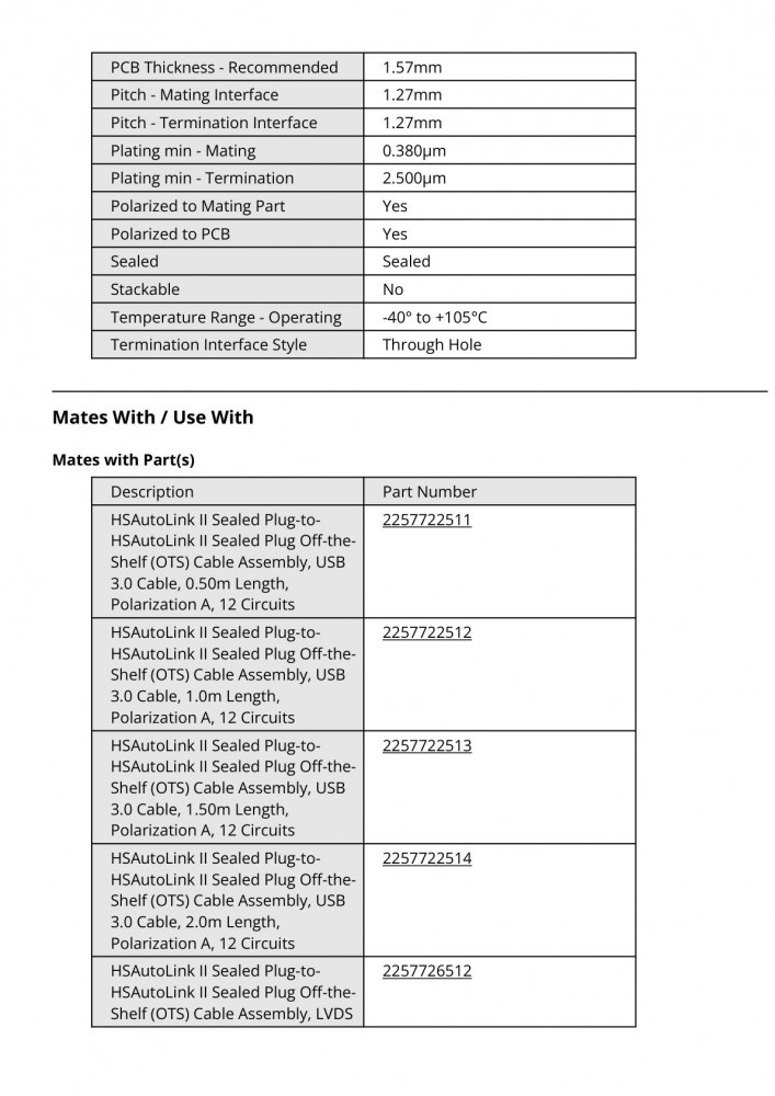 Technical document image 3 for MOLEX 2257702116