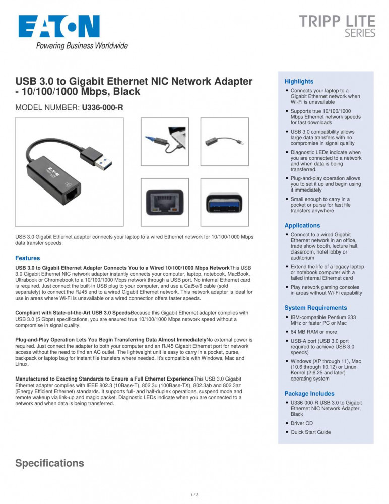U336-000-R technical document page 1