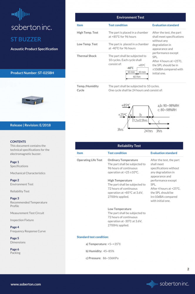 ST-025BH datasheet page 2