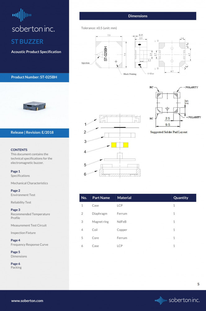 ST-025BH datasheet page 5