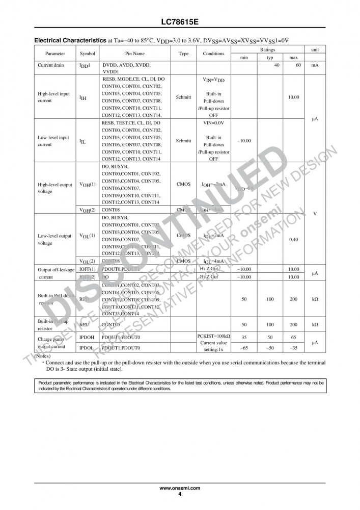 LC78615E datasheet page 4