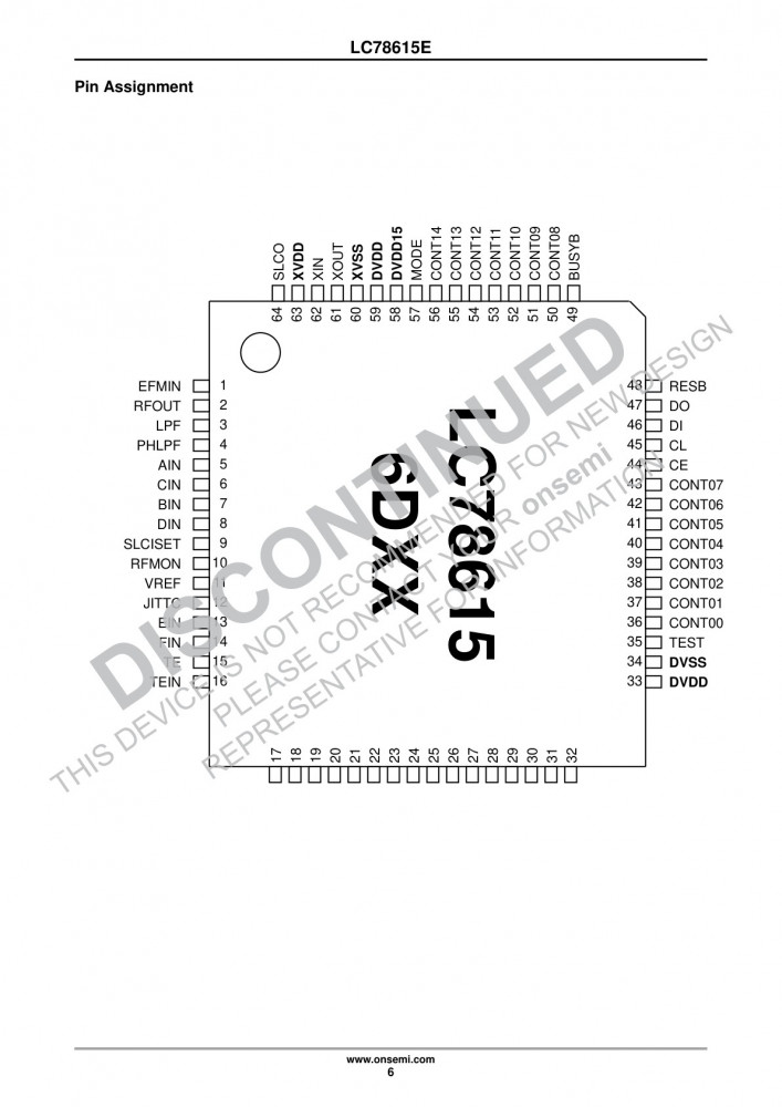 LC78615E datasheet page 6