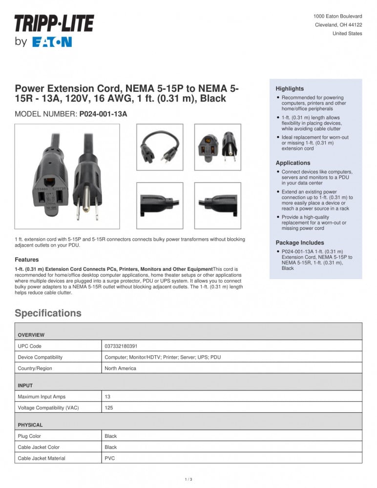 P024-001-13A technical document page 1