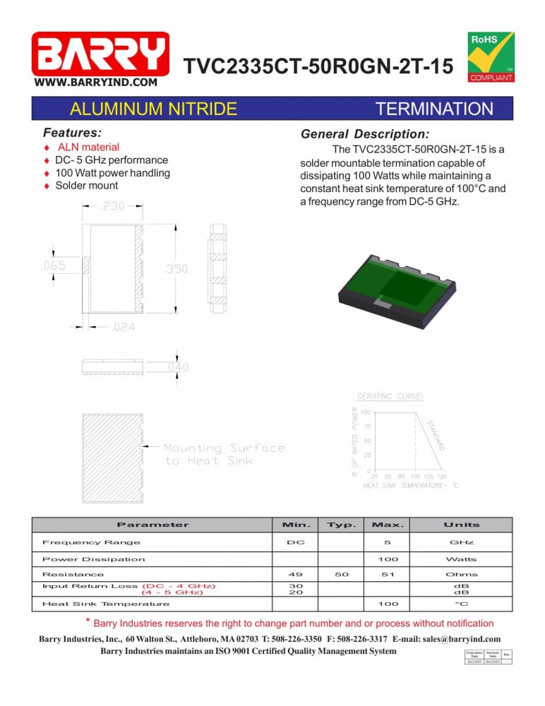 TVC2335CT-50R0GN-2T-15TR technical document page
