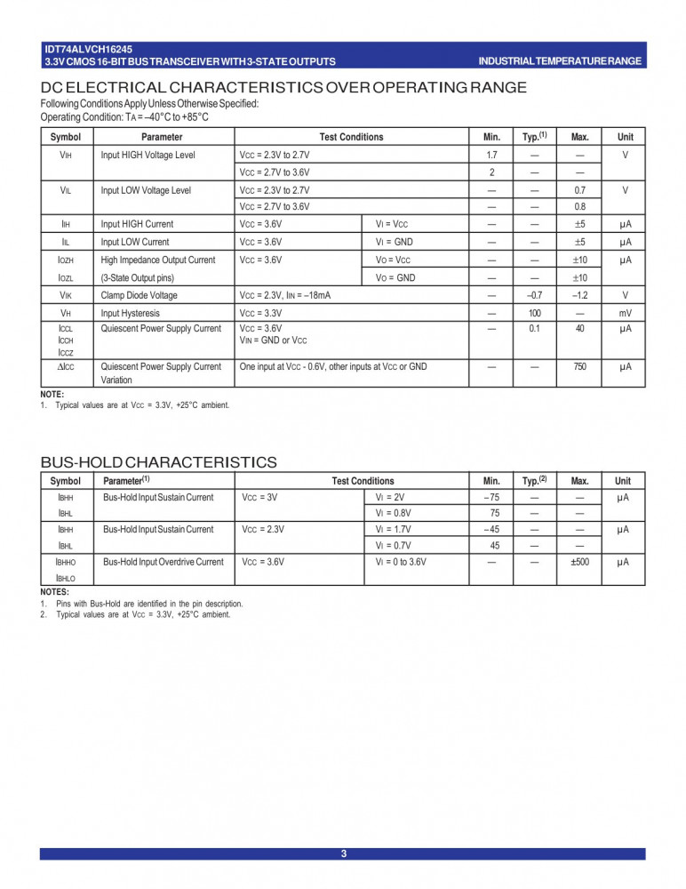 74ALVCH16245PAG datasheet page 3