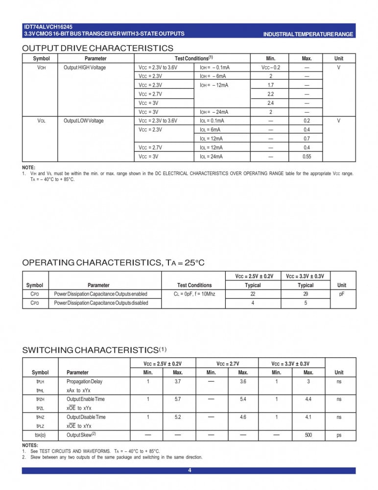 74ALVCH16245PAG datasheet page 4