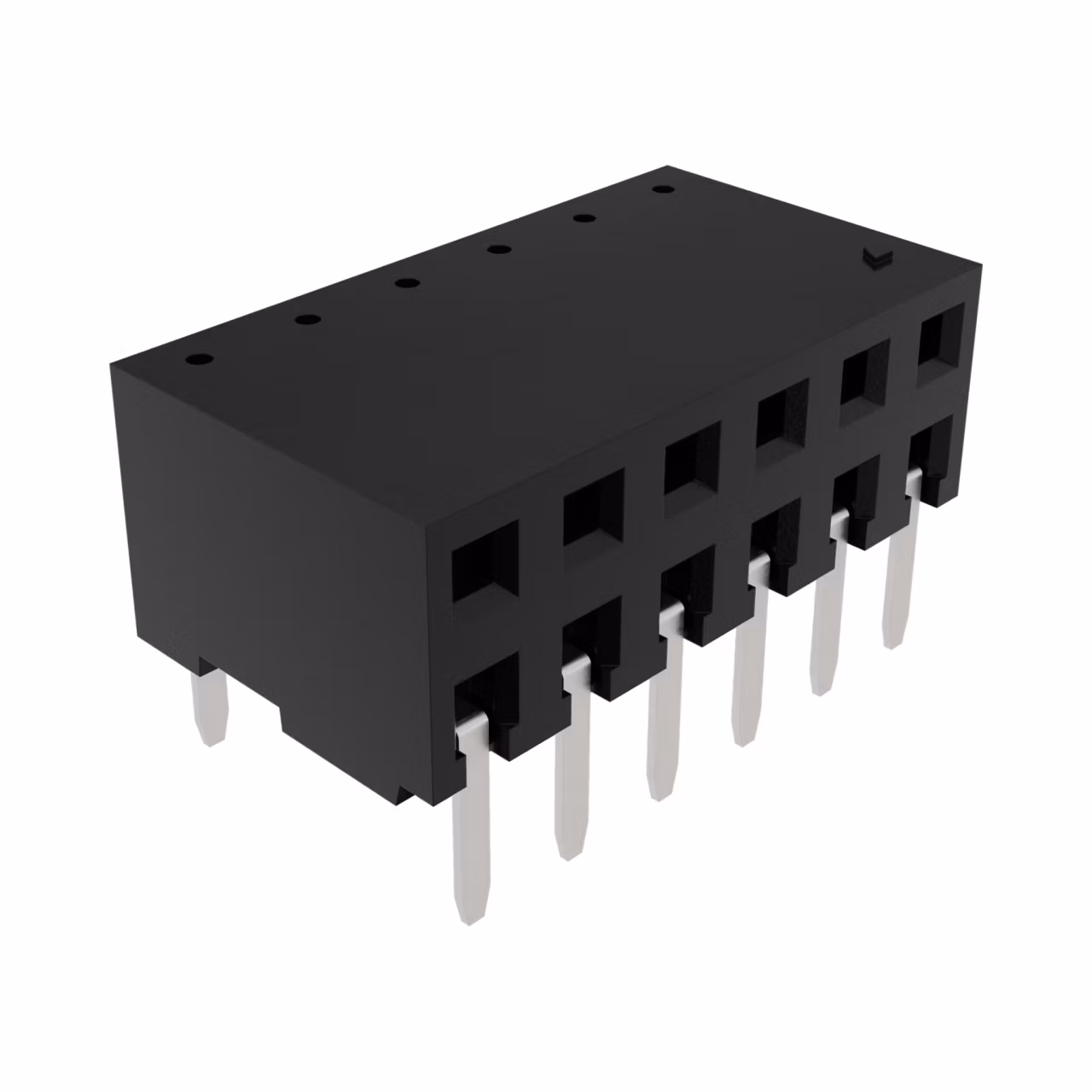 C-Grid III PCB Receptacle, 2.54mm Pitch, Dual Row, Right-Angle, Shrouded, 18 Circuits, 0.12µm Gold (Au) Flash Plating, Straight PCB Pins