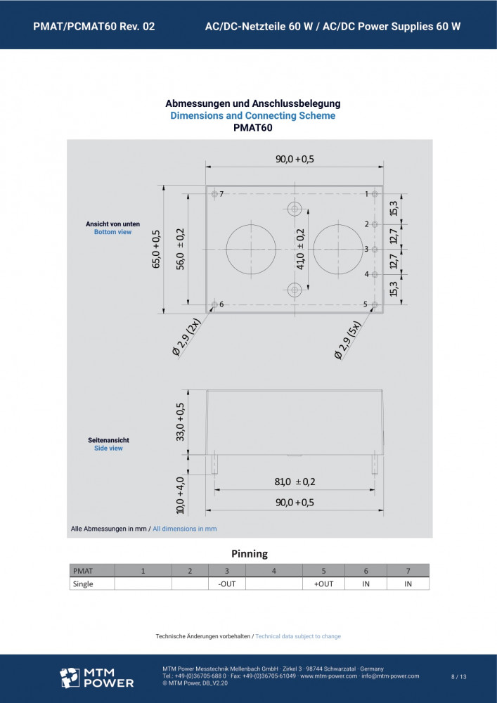 MTM Power PMAT/PCMAT60 datasheet, page 8