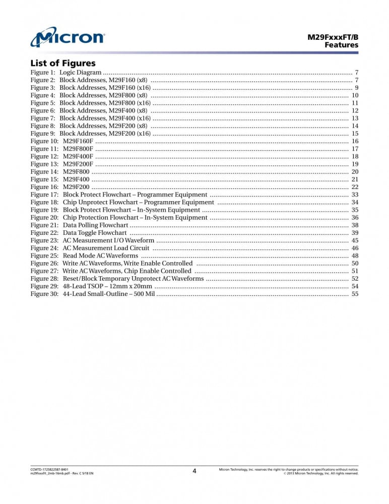 M29F160FT55N3E2 datasheet page 4