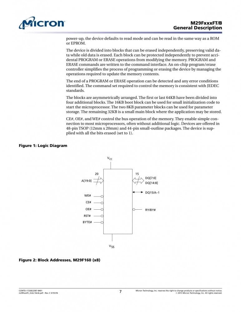 M29F160FT55N3E2 datasheet page 7