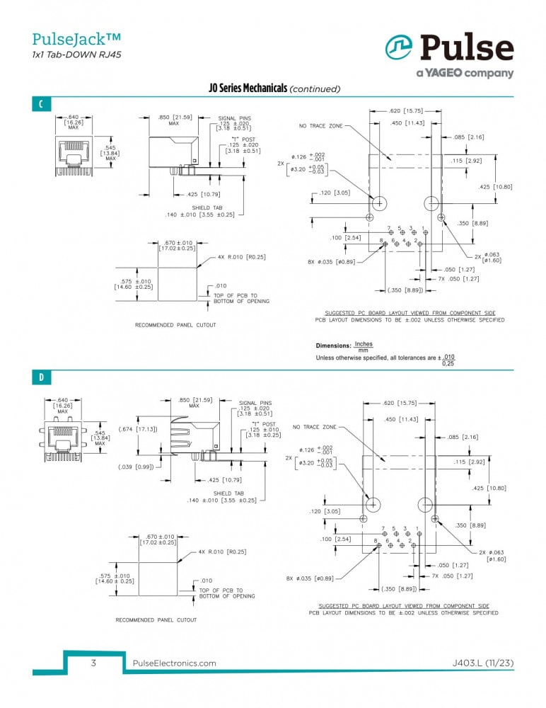 J00 Series datasheet page 3