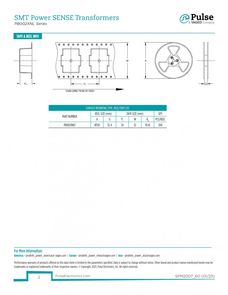 PB0027NLT technical document page 2