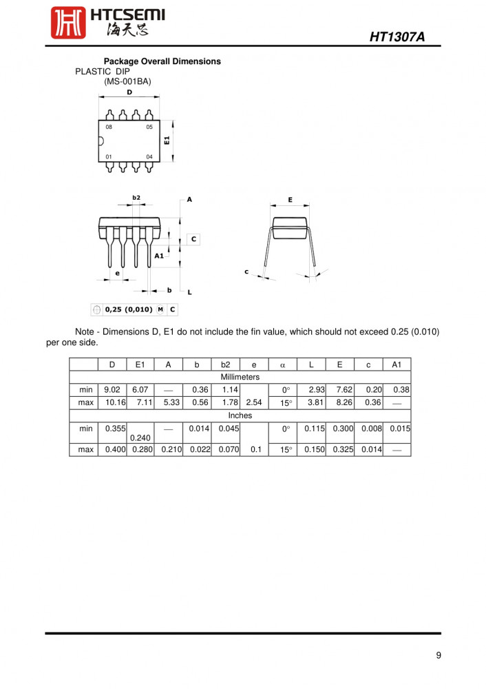 HT1307ARZ technical document page 9