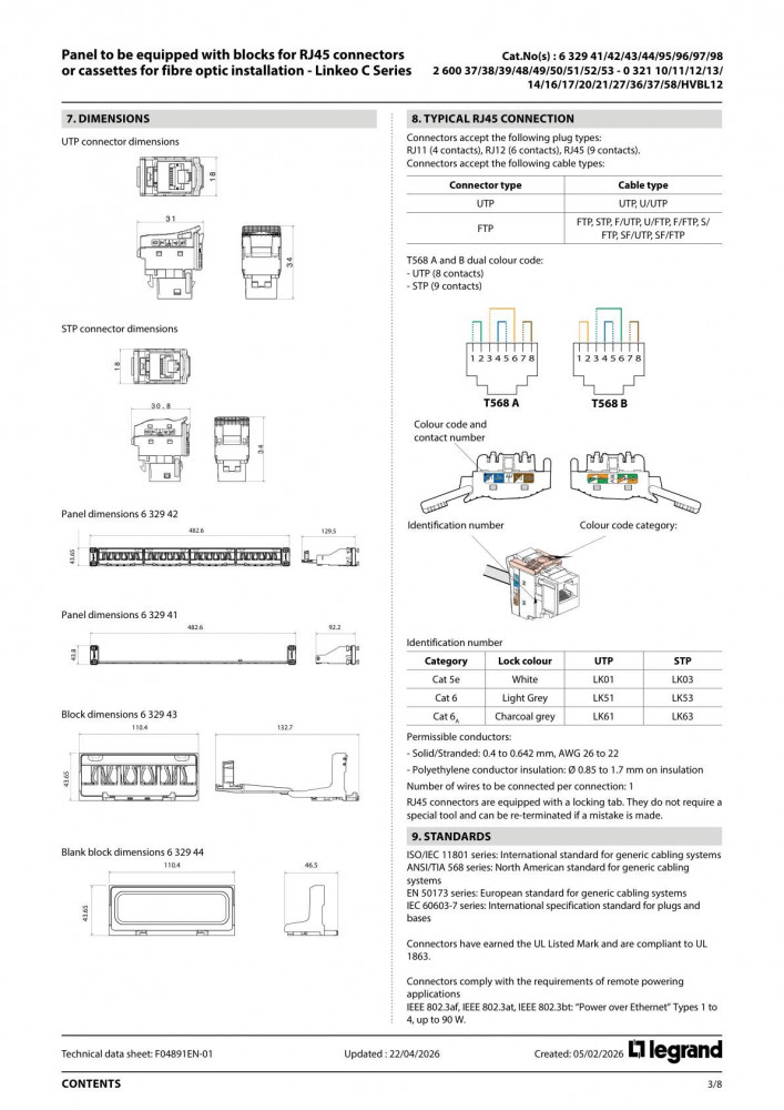 Legrand Linkeo C technical document, page 3