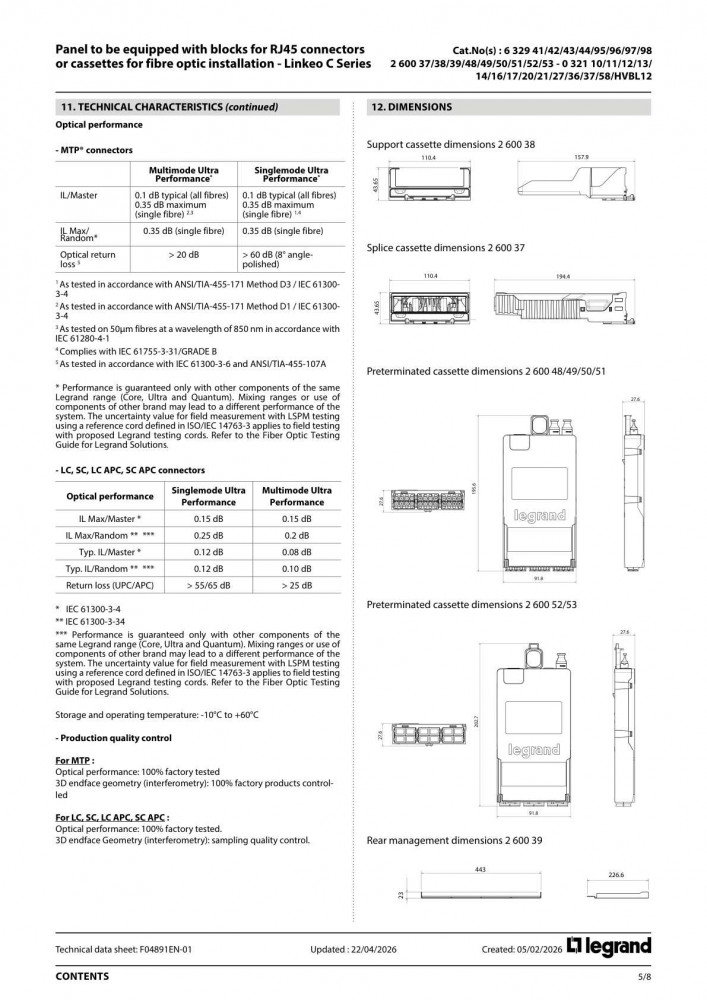 Legrand Linkeo C technical document, page 5