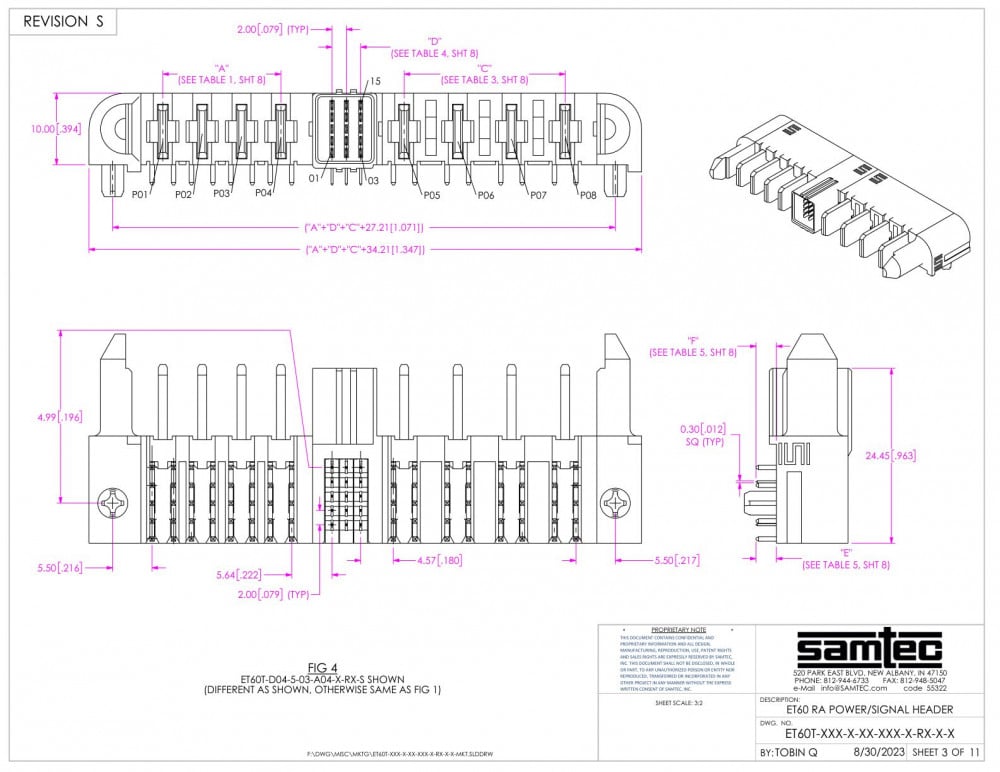 Samtec ET60 drawing page 3