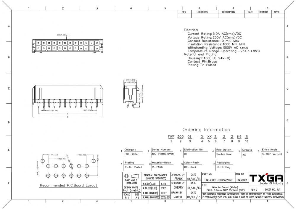 FWF30001-D10S22K6B technical document page 1