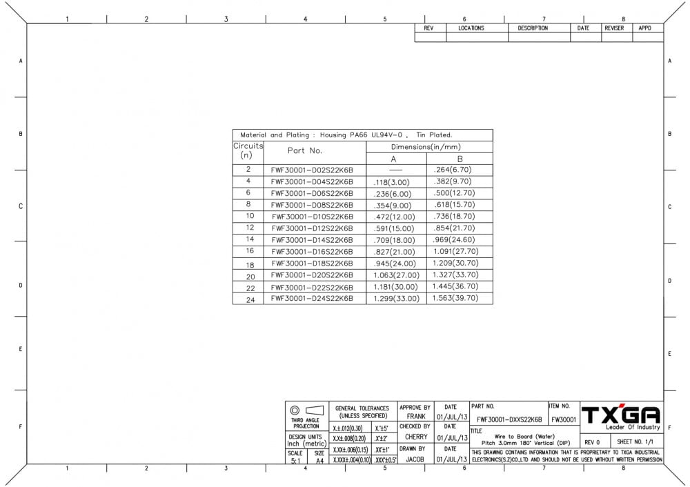 FWF30001-D10S22K6B technical document page 2