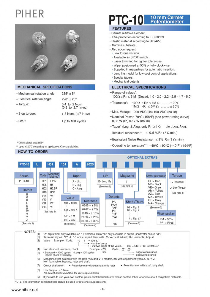 PTC10LV10-104A2020 catalogue page 1