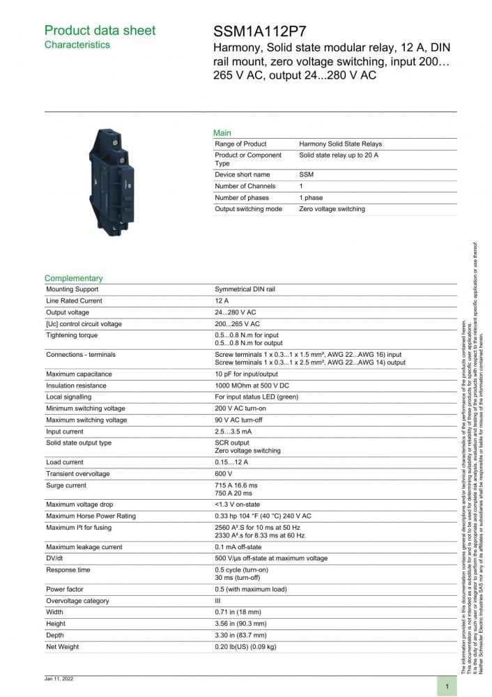 SSM1A112P7 technical document page 1