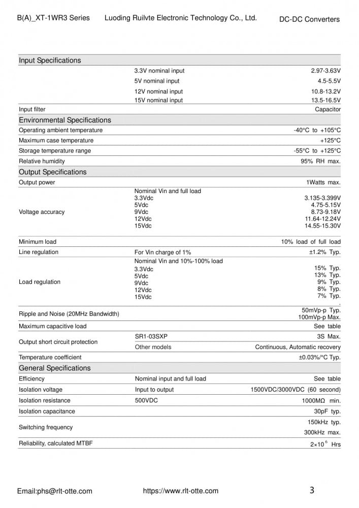 B2405XT-1WR3 technical document page 3