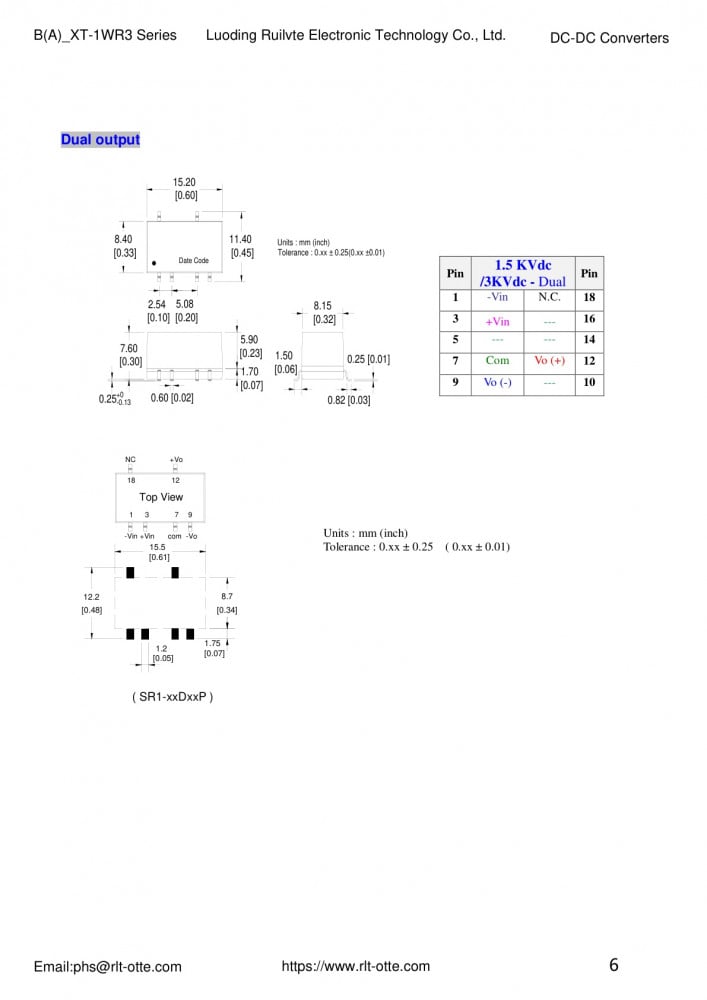 B2405XT-1WR3 technical document page 6