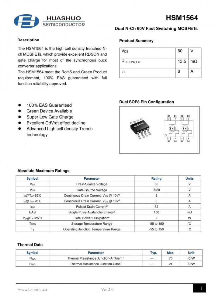 HSM1564 technical document page 1