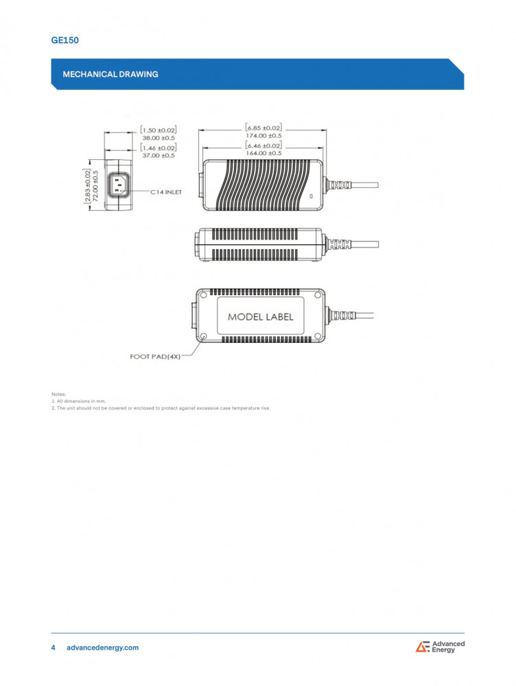 GE150 series datasheet page 4