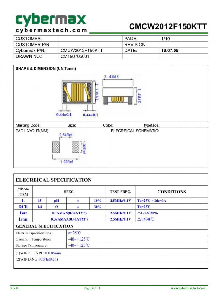 CMCW2012F150KTT approval document page 3