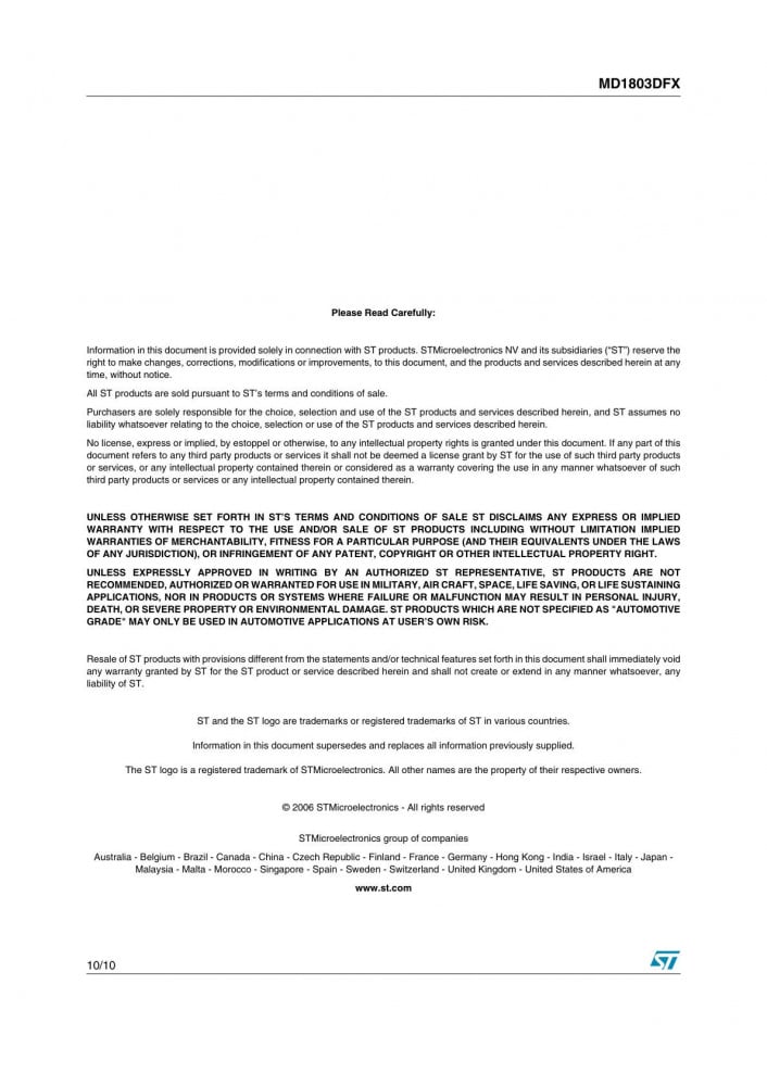 MD1803DFX datasheet page 10