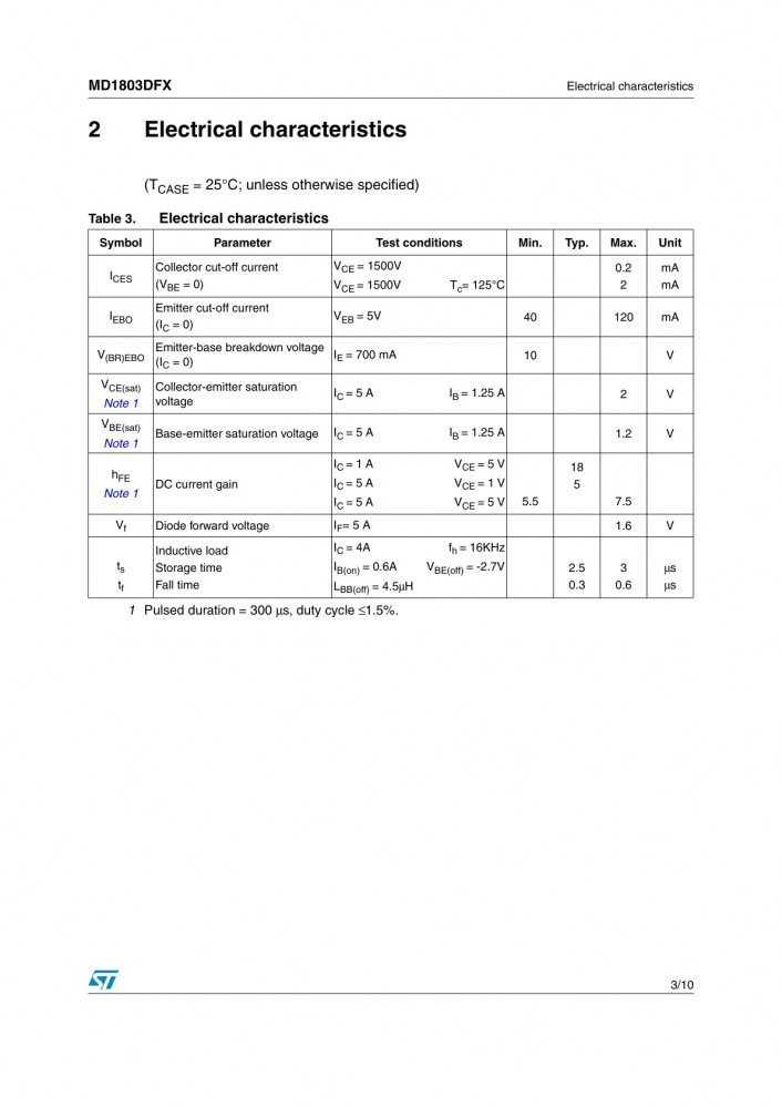 MD1803DFX datasheet page 3