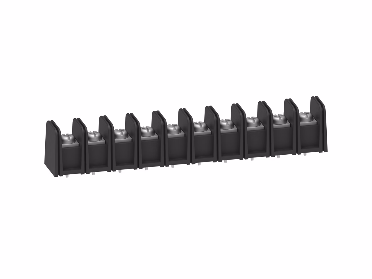 11.13mm Pitch, Single Row, Dual-Barrier Terminal Strip, without Mounting Ends, Black, 2 Circuits