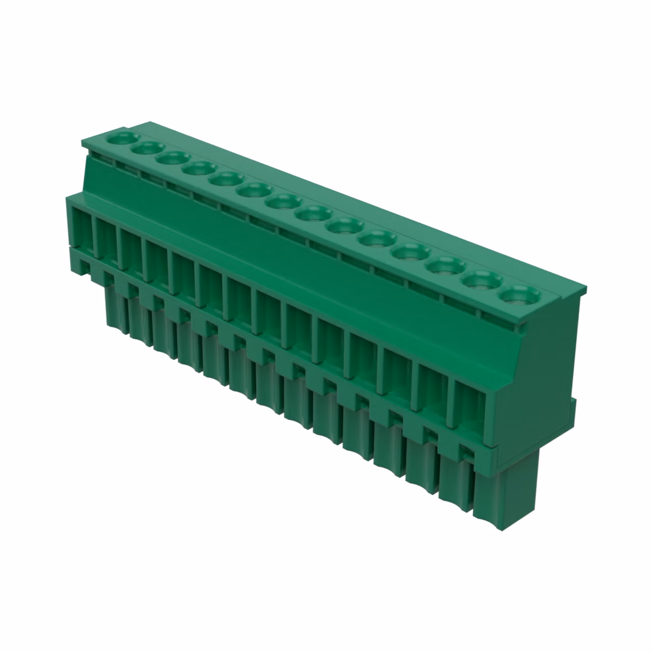 3.50mm Pitch Eurostyle Vertical Plug, with Reverse Imprinting, Rear Wire  Entry, Green Housing, Gold (Au) Plated, 14 Circuits for sale