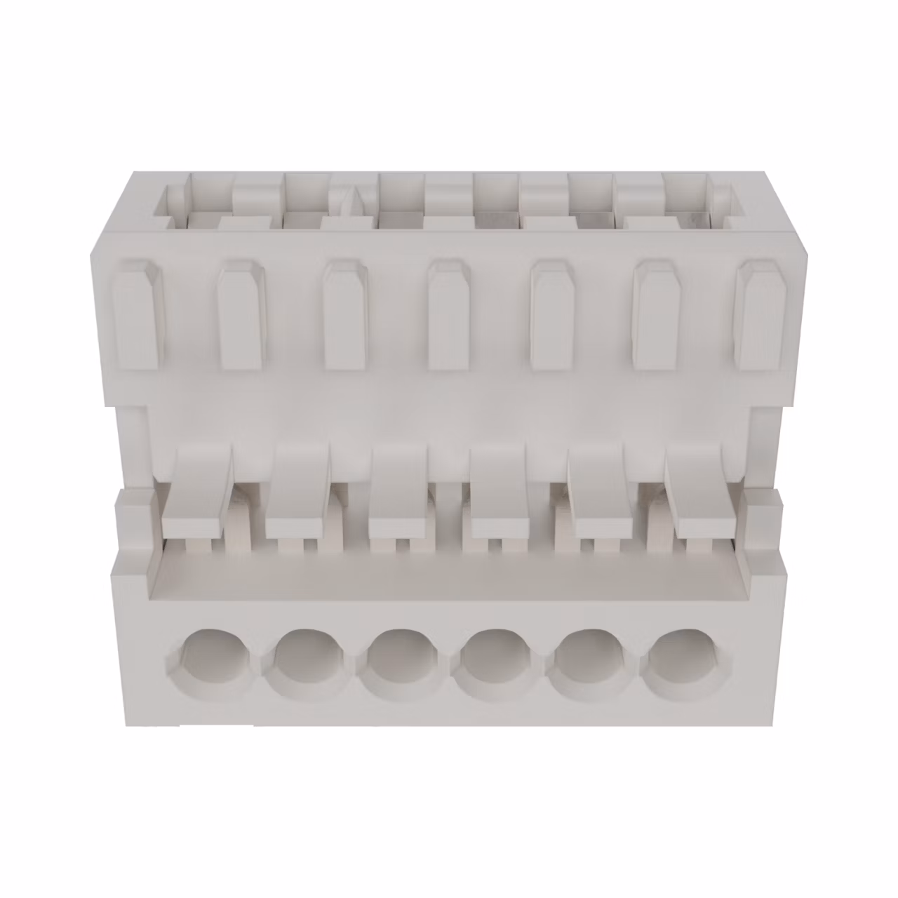 Appli-Mate RAST 2.5 Female Connector, 2.50mm Pitch, 6 Circuits, All Position Keys, Closed Endwalls, Polarizing Rib Between Circuit 2 & 3 for sale