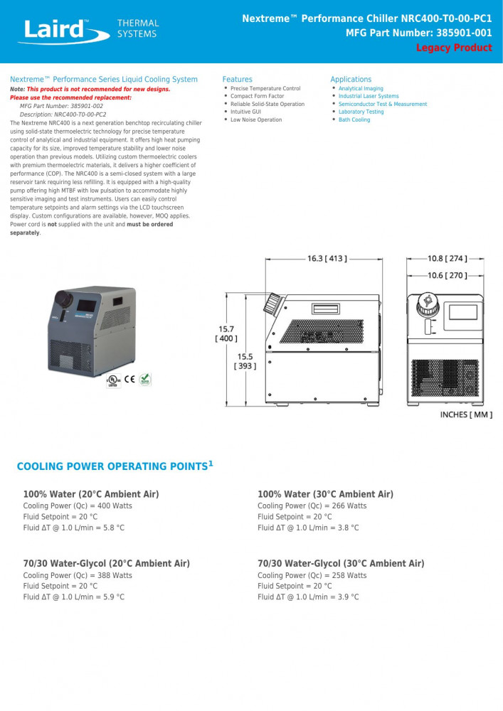Laird NRC400 product document page 1
