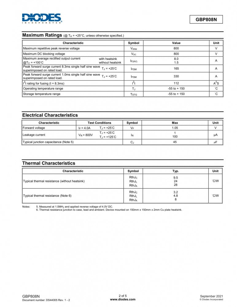 GBP808N datasheet page 2
