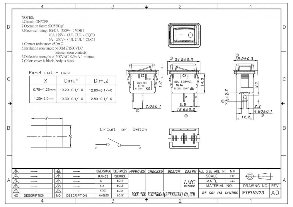 RT-S01-113-L4NBBC technical drawing