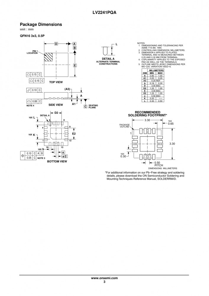 LV2241PQA datasheet page 3