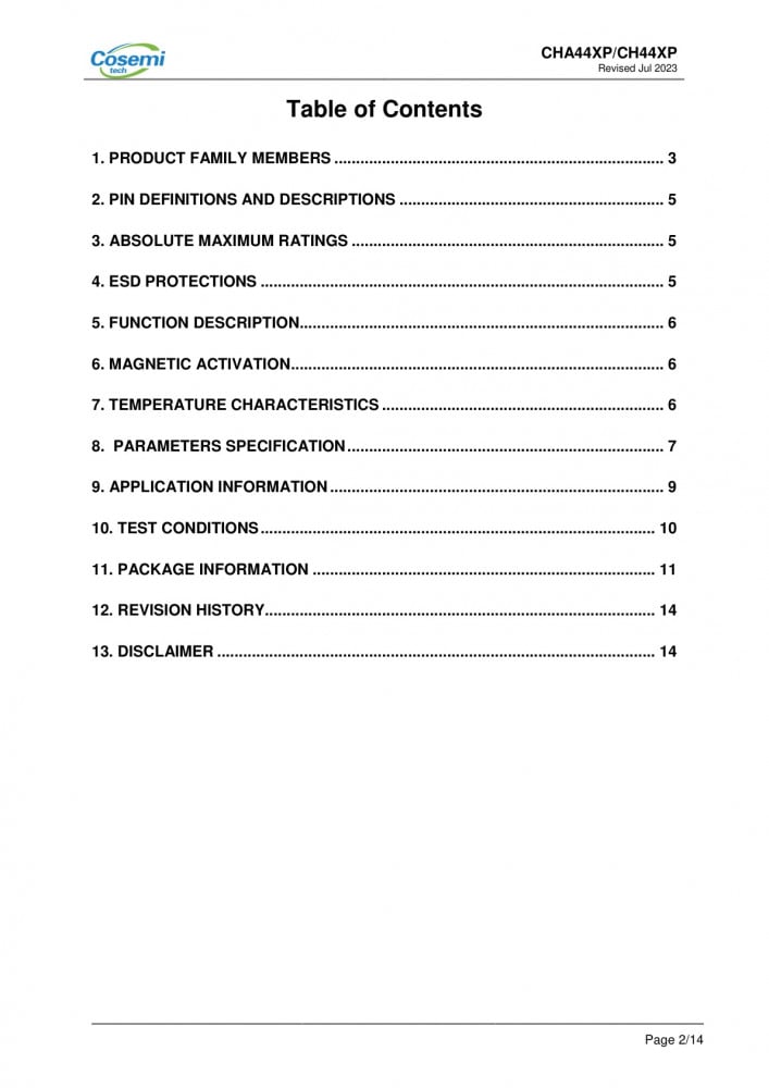 CH442PNSR datasheet page 2
